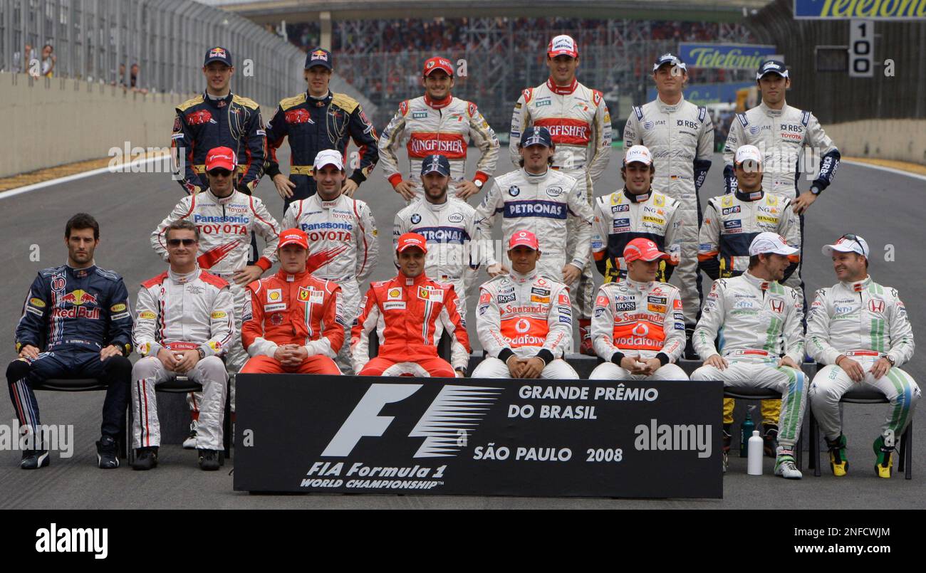 Drivers pose for the official season end photo prior to the Brazilian ...
