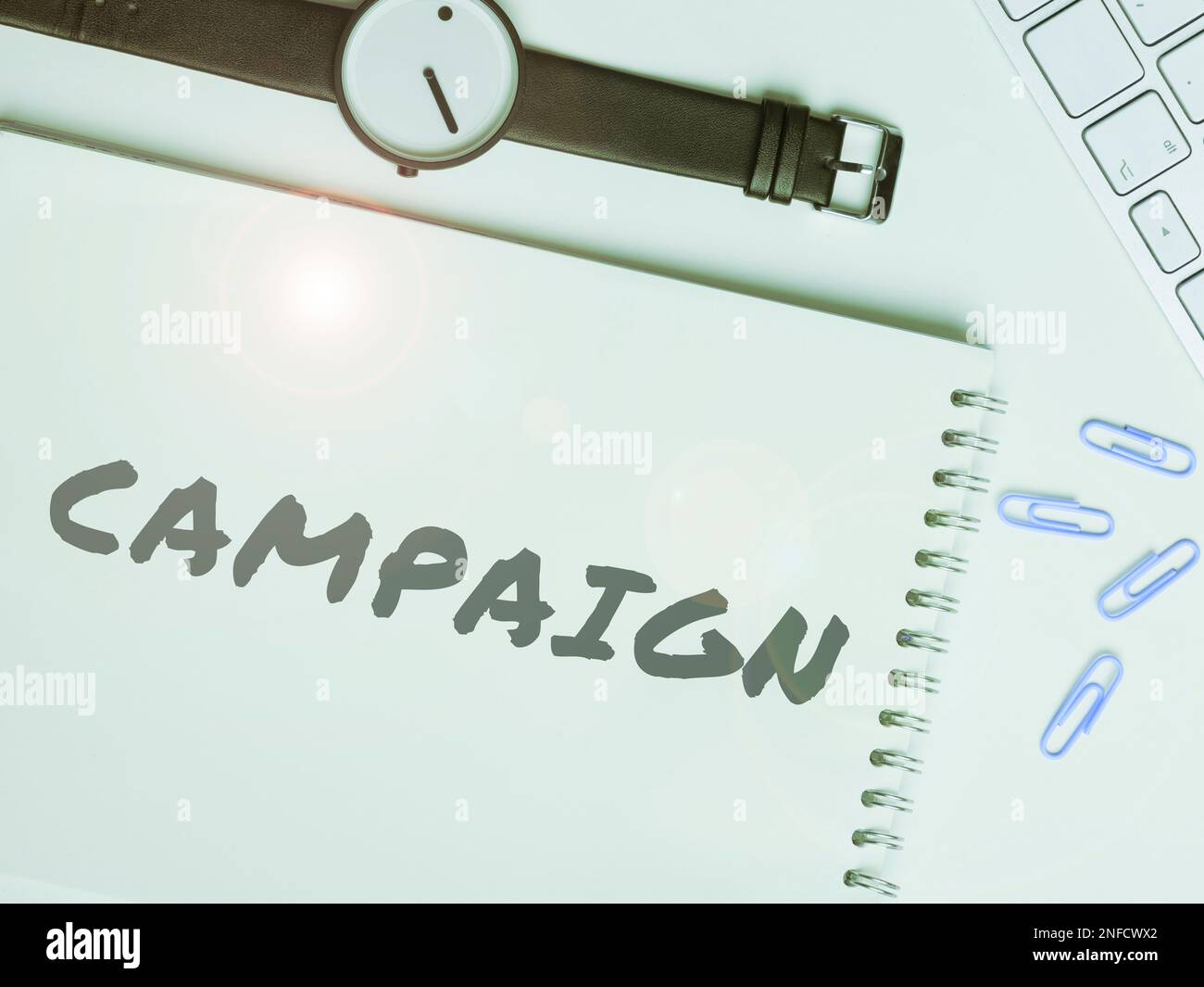 Hand writing sign Campaign, Business overview organized course of ...