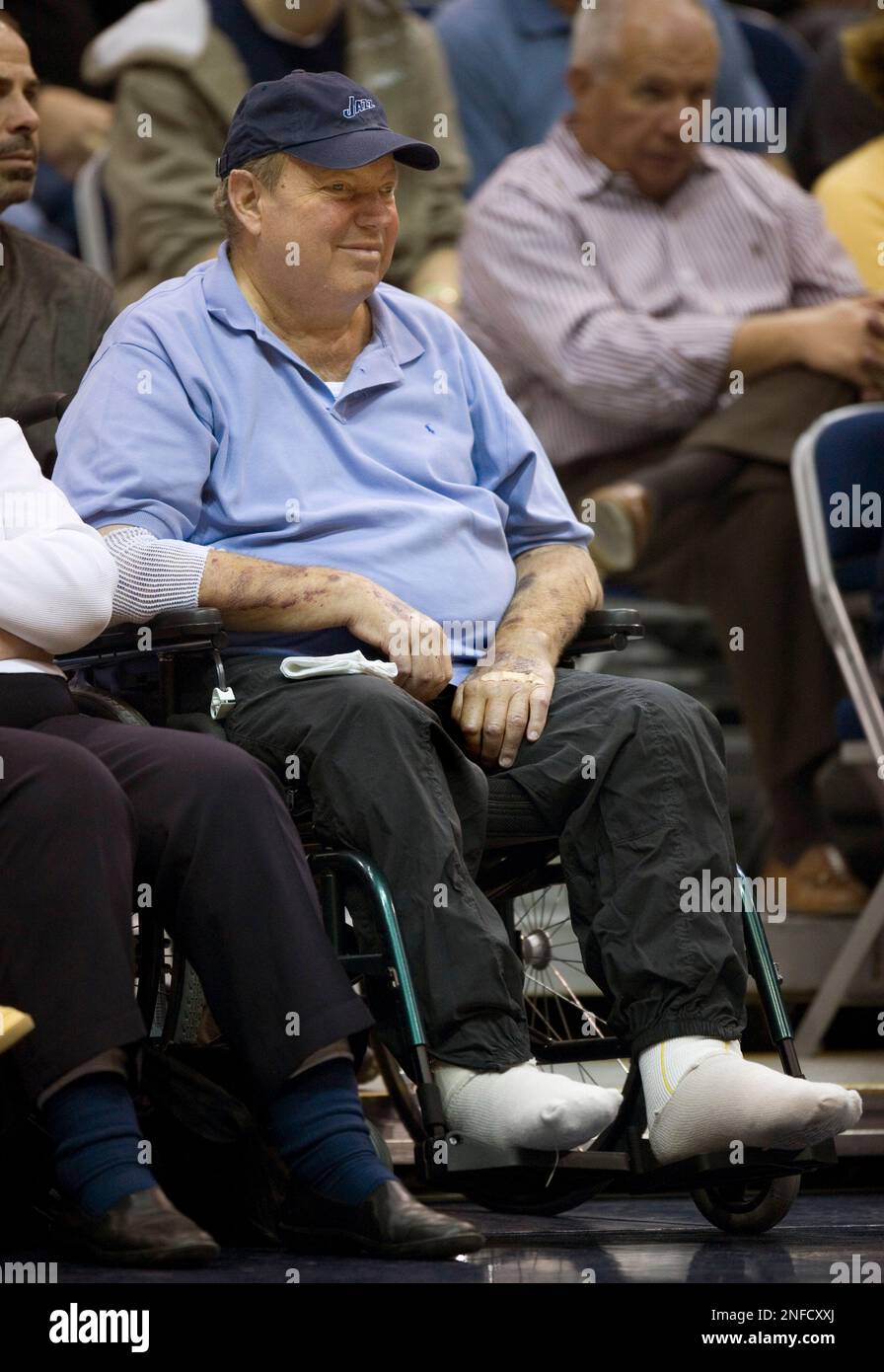 Utah Jazz owner Larry Miller, confined to a wheelchair from diabetes ...