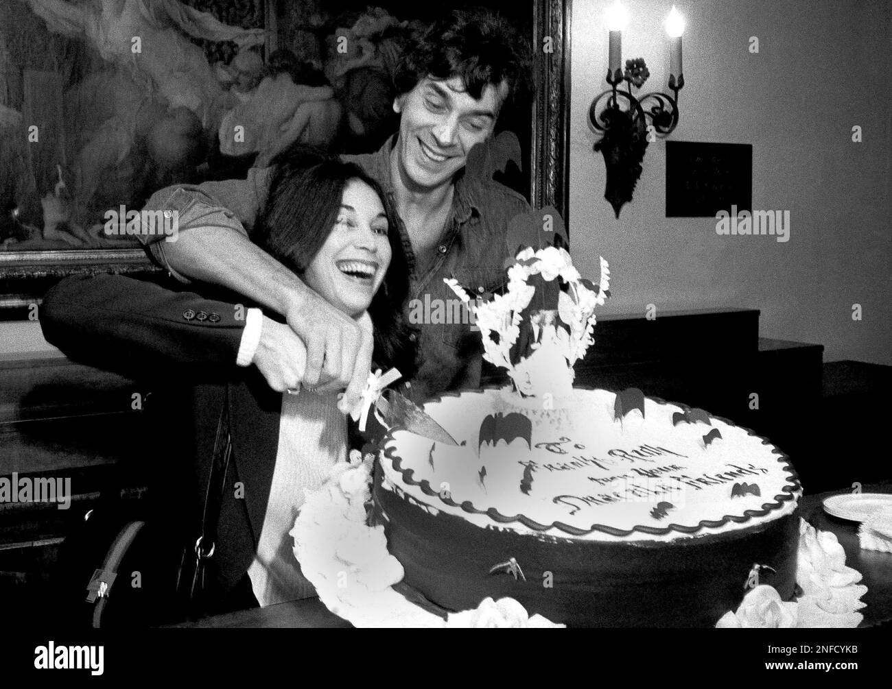 Frank Langella, star of the Broadway play "Dracula," shown with his ...