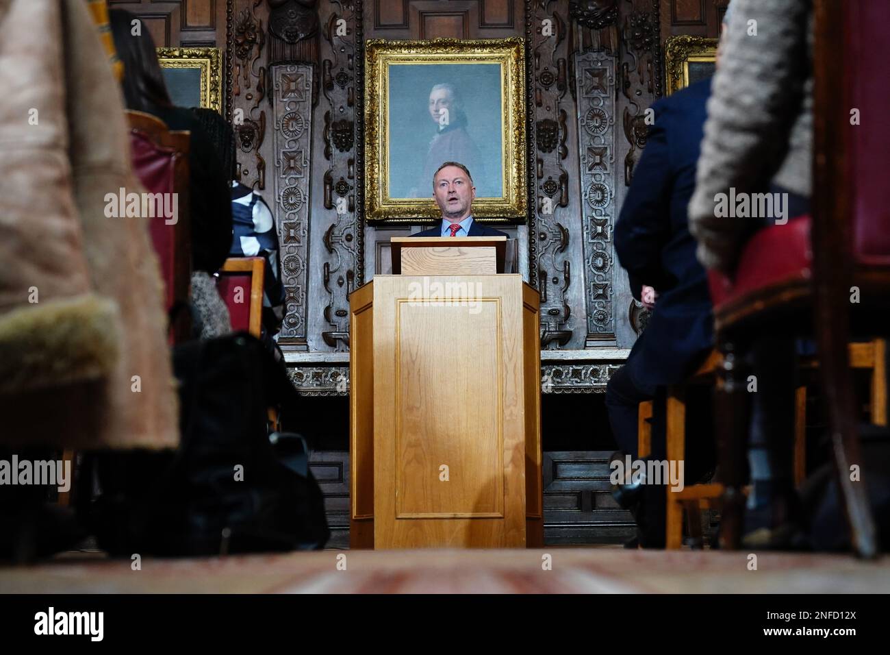 Shadow justice secretary Steve Reed delivers a speech at Parliament ...