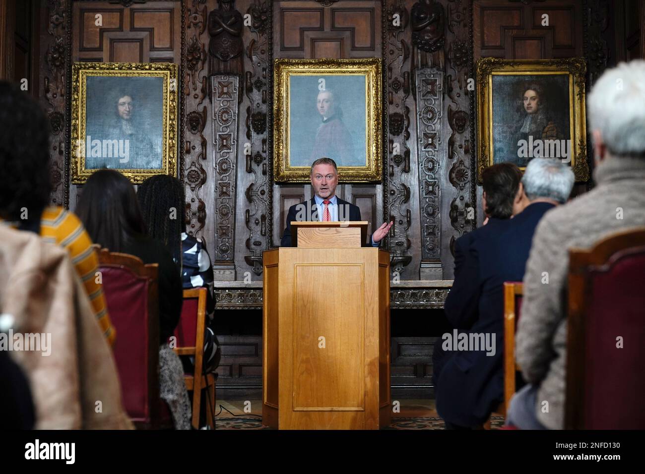 Shadow justice secretary Steve Reed delivers a speech at Parliament ...