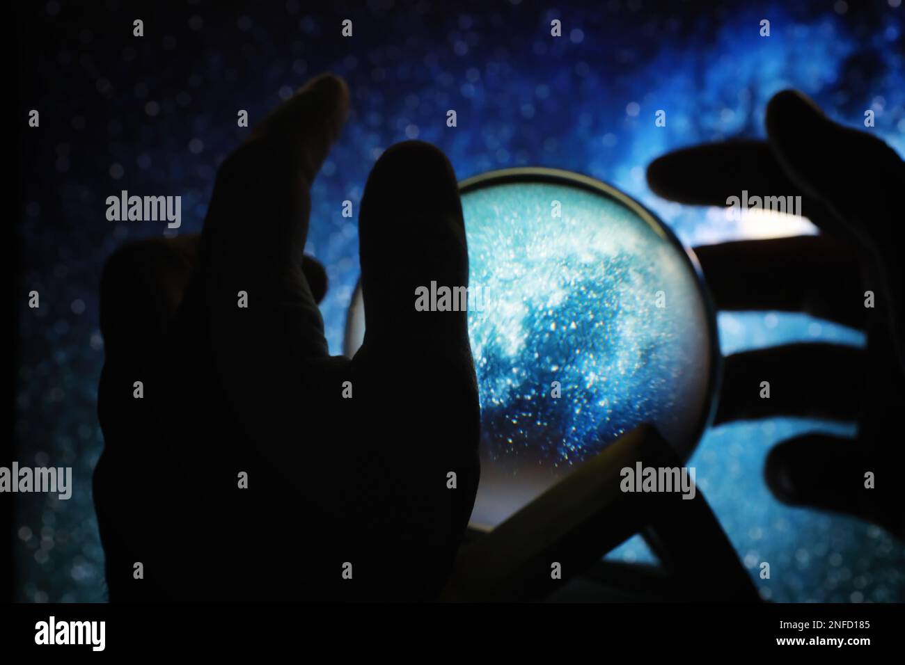 Astrological background. Crystal ball with predictions. Horoscope of ...