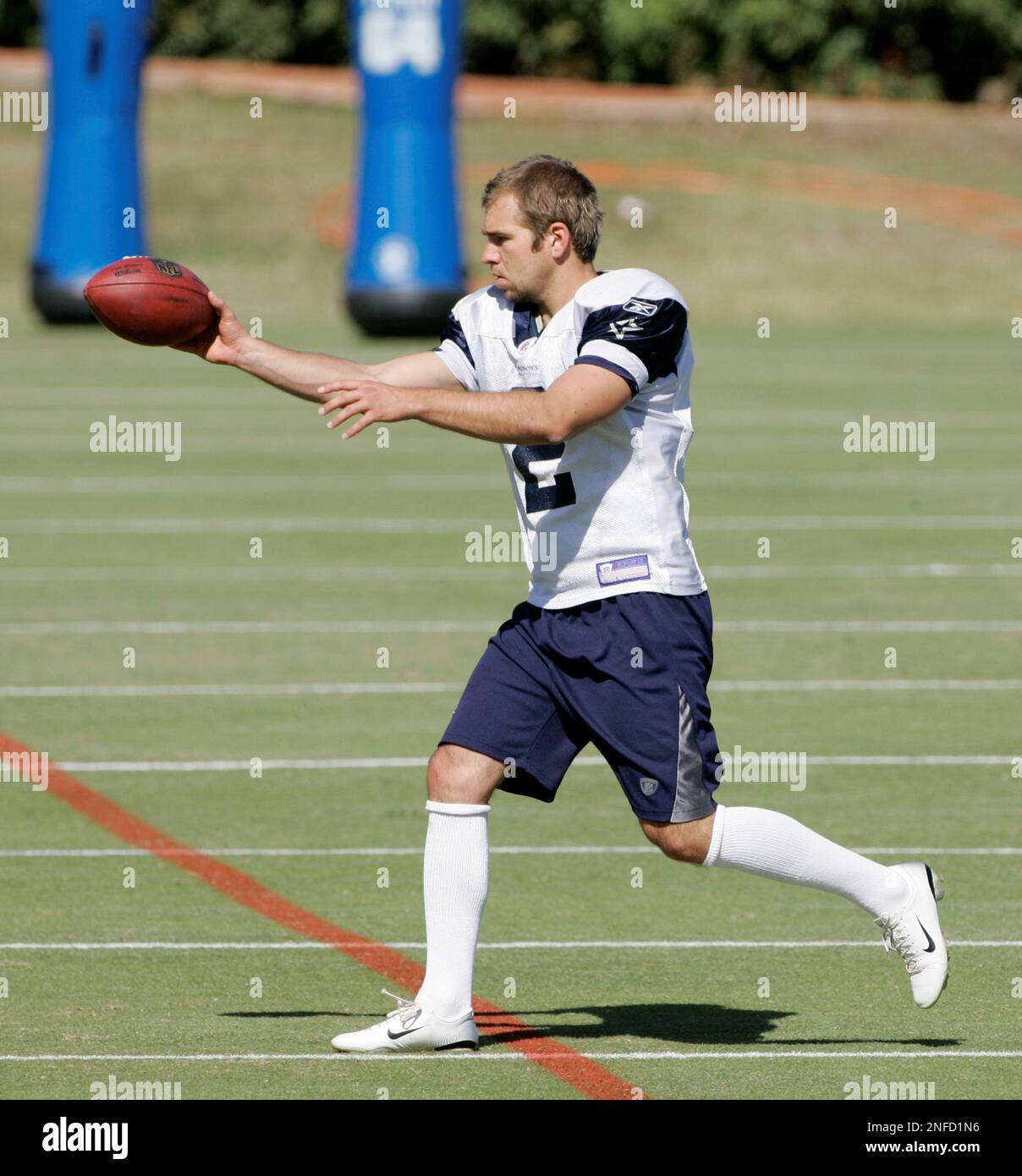 Dallas Cowboys punter Sam Paulescu (2) practices punting at the Cowboys ...