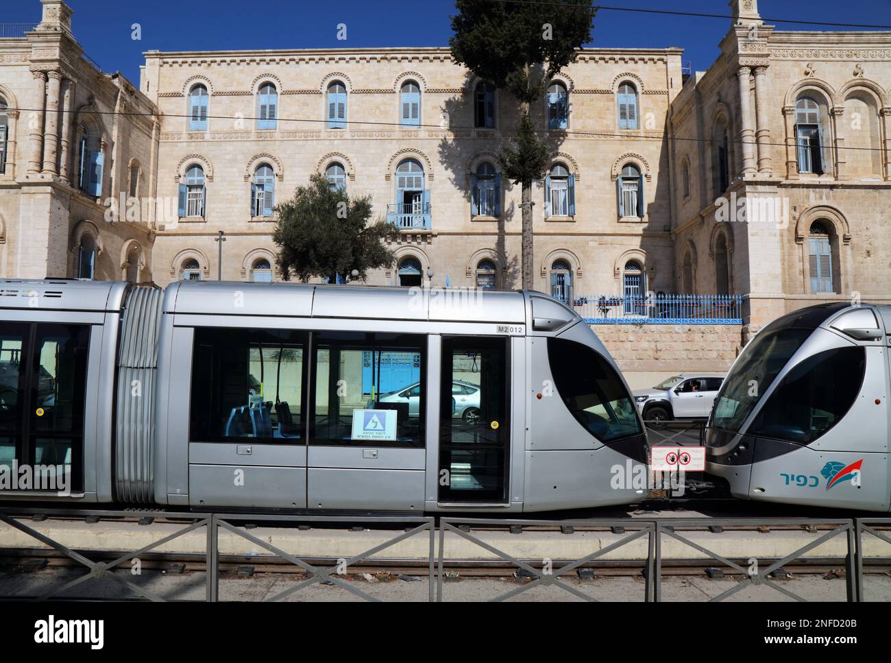 JERUSALEM, ISRAEL - OCTOBER 28, 2022: Jerusalem Light Rail public ...