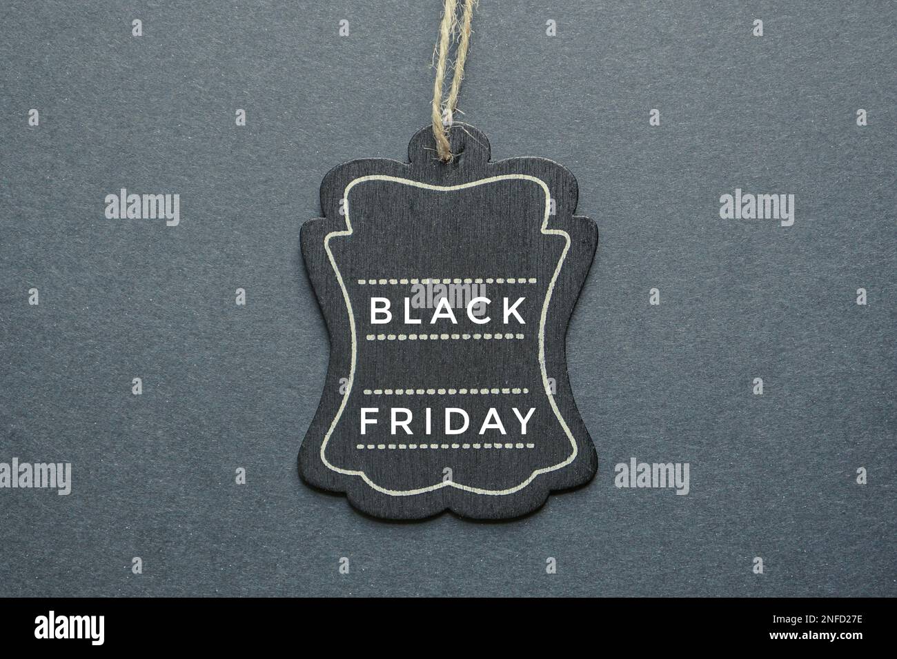 black friday on the black price tag Stock Photo - Alamy