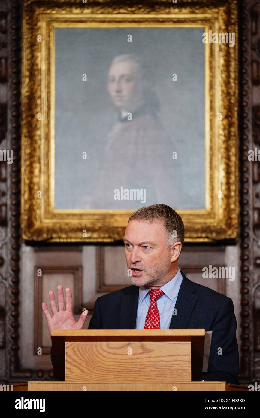 Shadow justice secretary Steve Reed delivers a speech at Parliament ...
