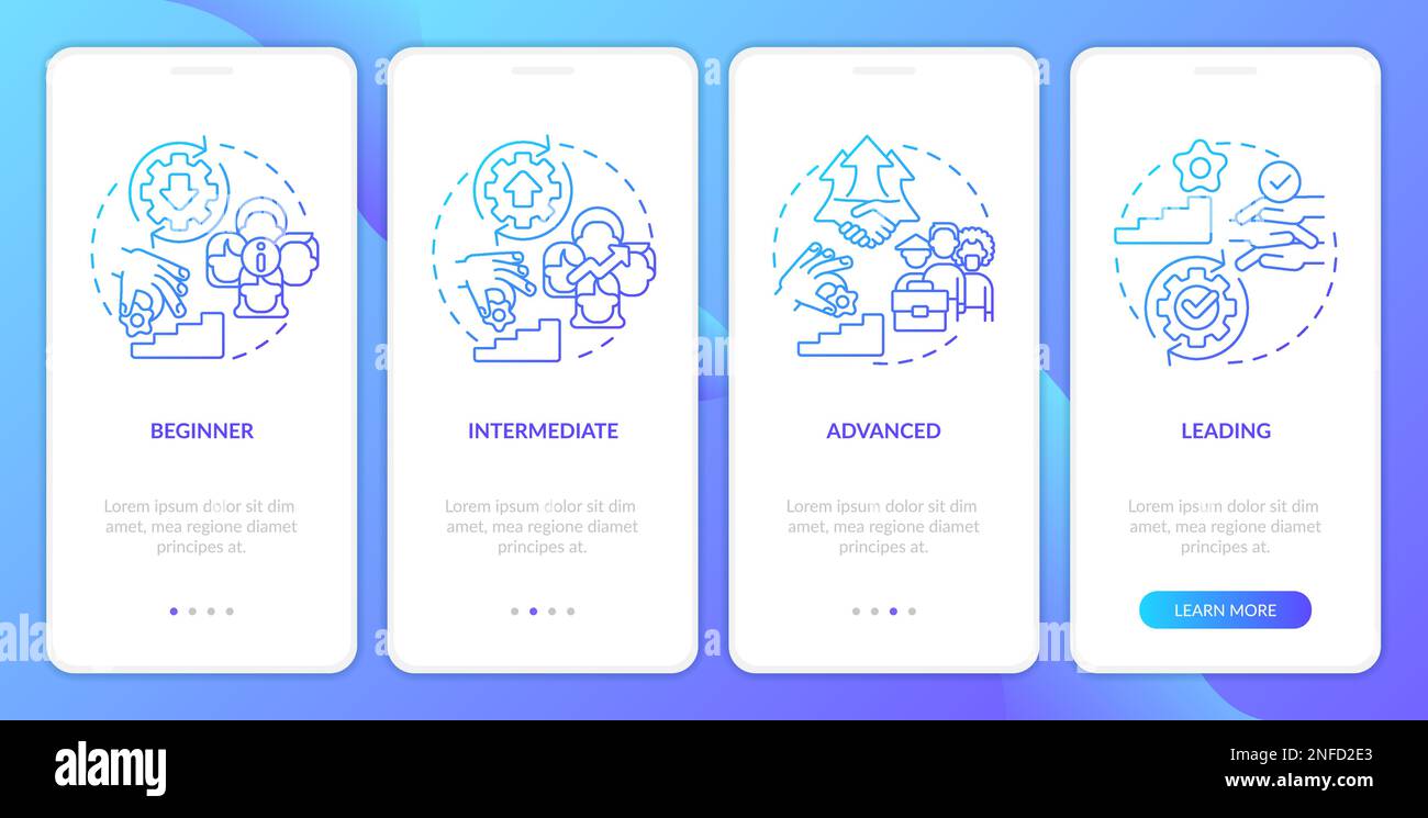 DEI program maturity stages blue gradient onboarding mobile app screen Stock Vector Image & Art ...