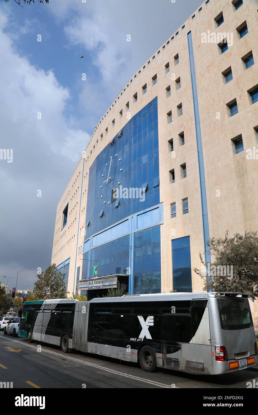JERUSALEM, ISRAEL - OCTOBER 30, 2022: City bus drives by Jerusalem ...