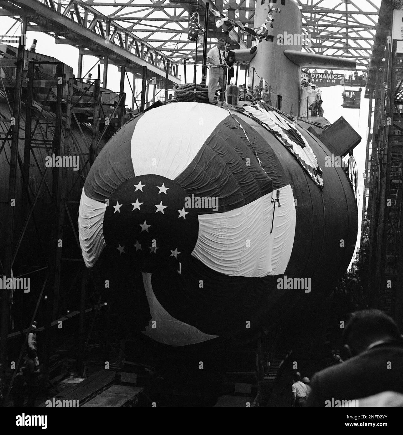 The nuclear powered Polaris missile submarine USS George Washington ...