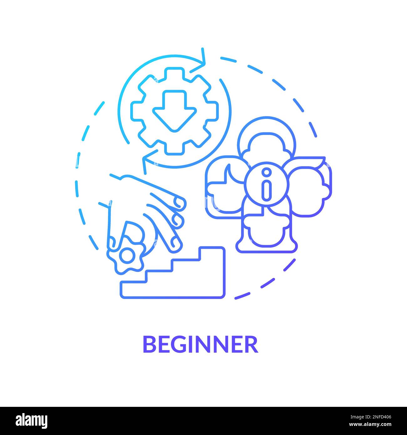 Beginner Blue Gradient Concept Icon Stock Vector Image And Art Alamy
