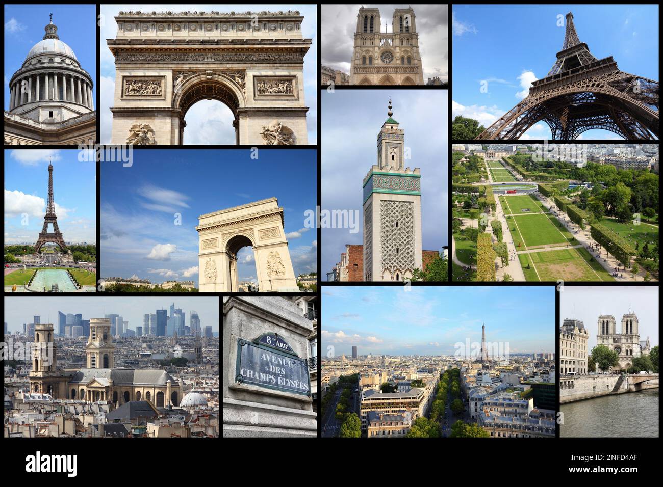 Paris photos collage - France capital city landmark postcard collection ...
