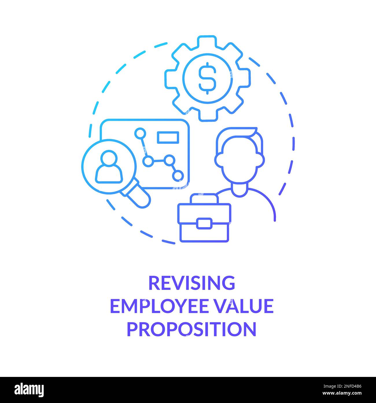Revising employee value proposition blue gradient concept icon Stock ...