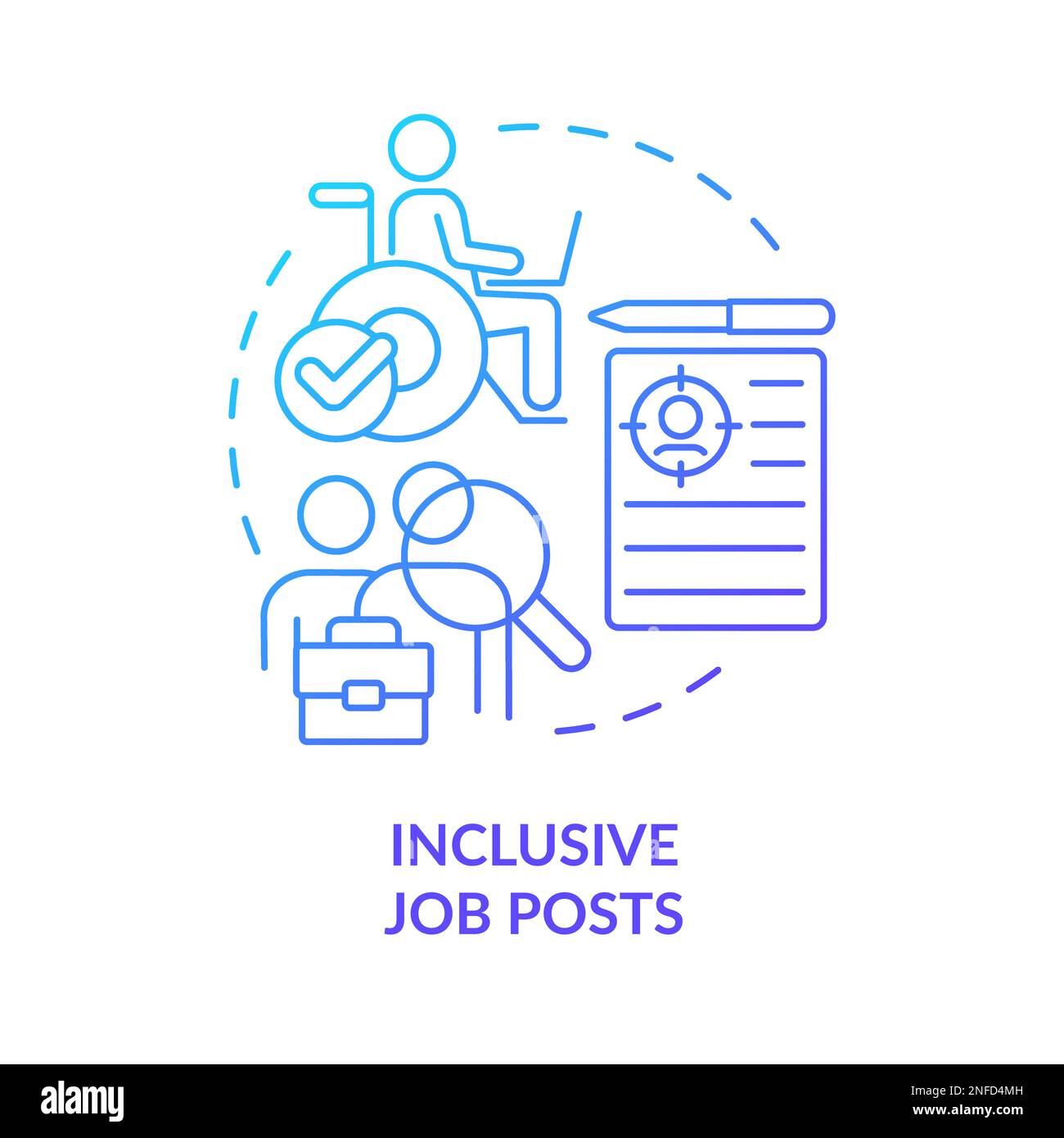 Inclusive job posts blue gradient concept icon Stock Vector Image & Art - Alamy