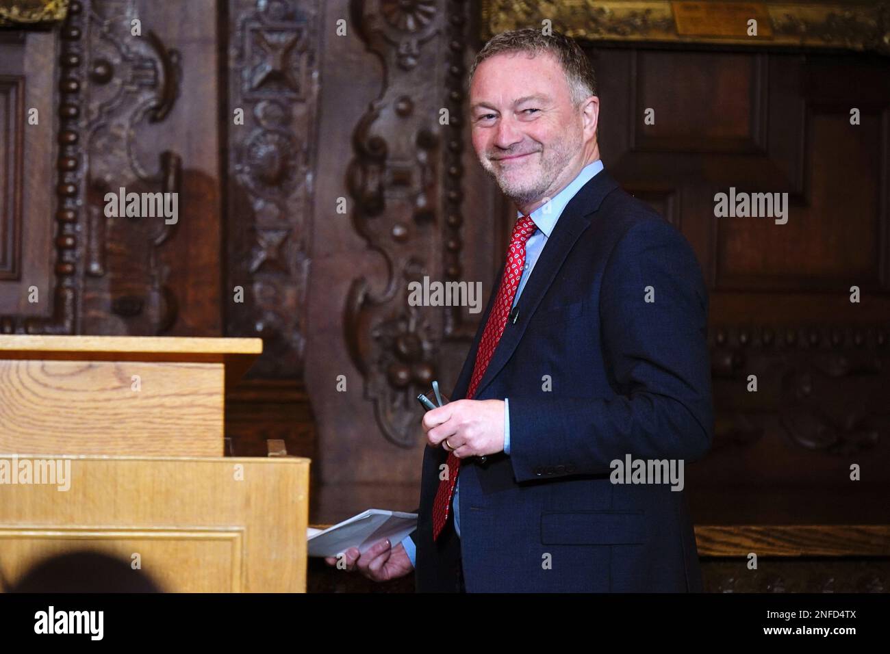 Shadow justice secretary Steve Reed delivers a speech at Parliament ...