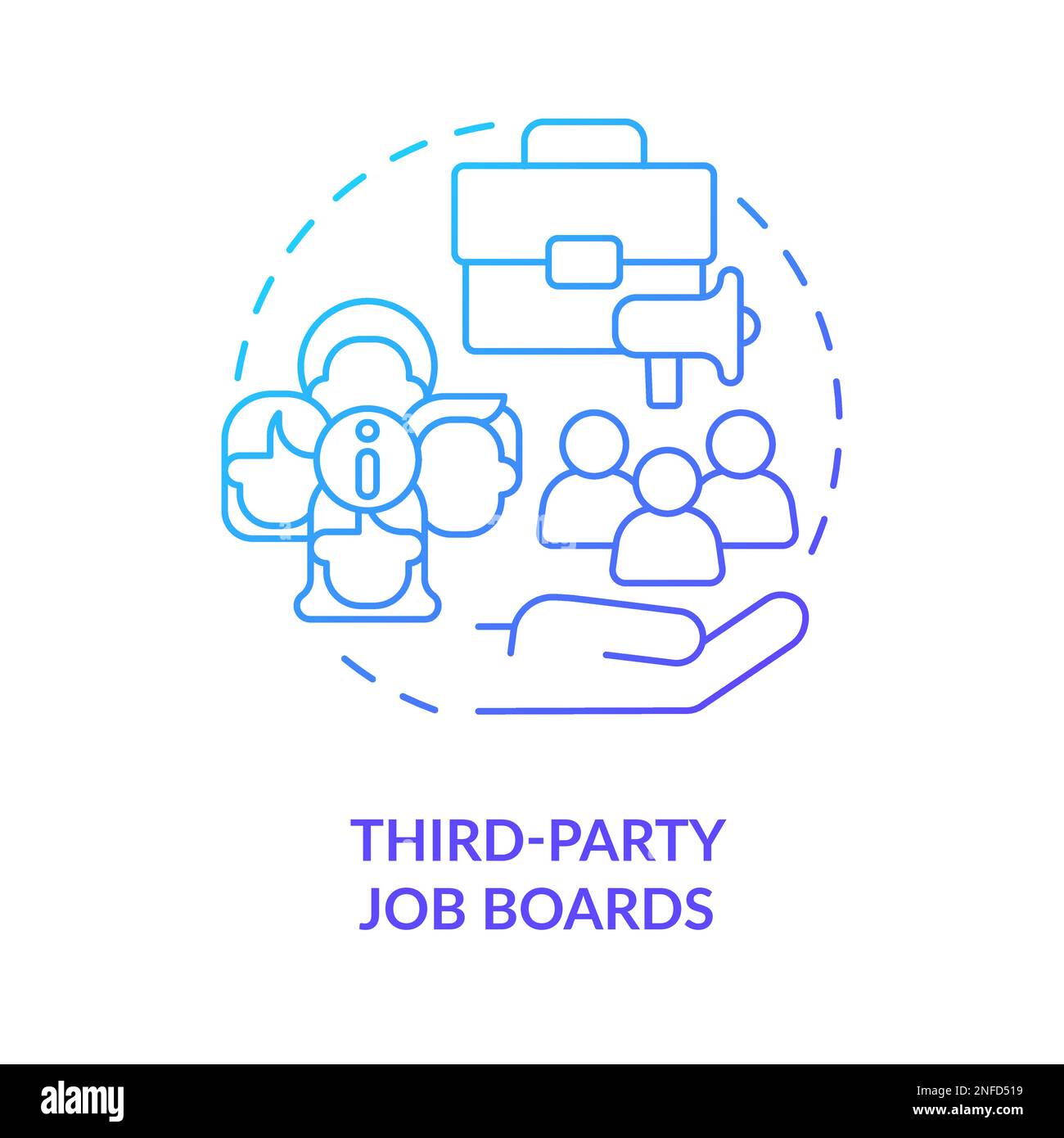 Third party job boards blue gradient concept icon Stock Vector Image ...