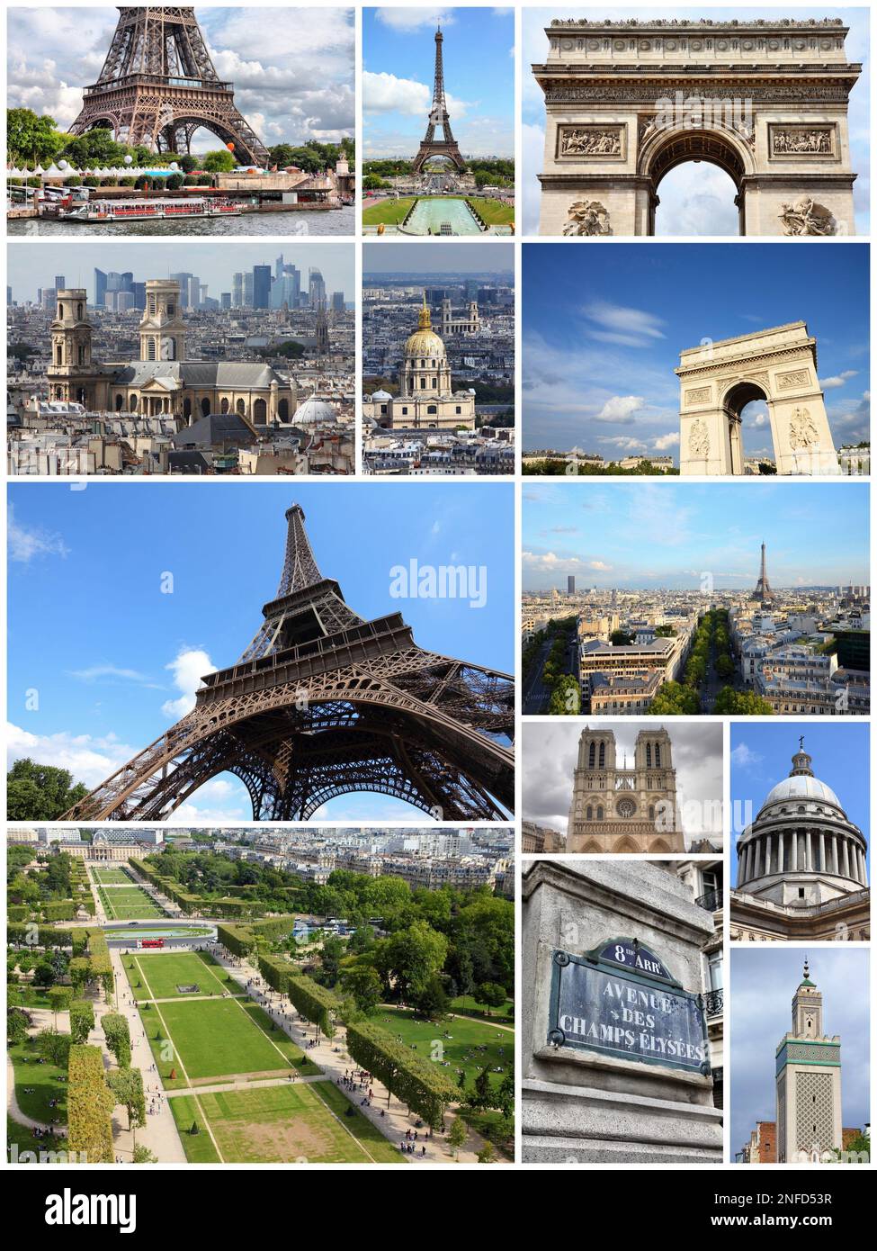 Paris travel photos collage - France capital city landmark postcard ...