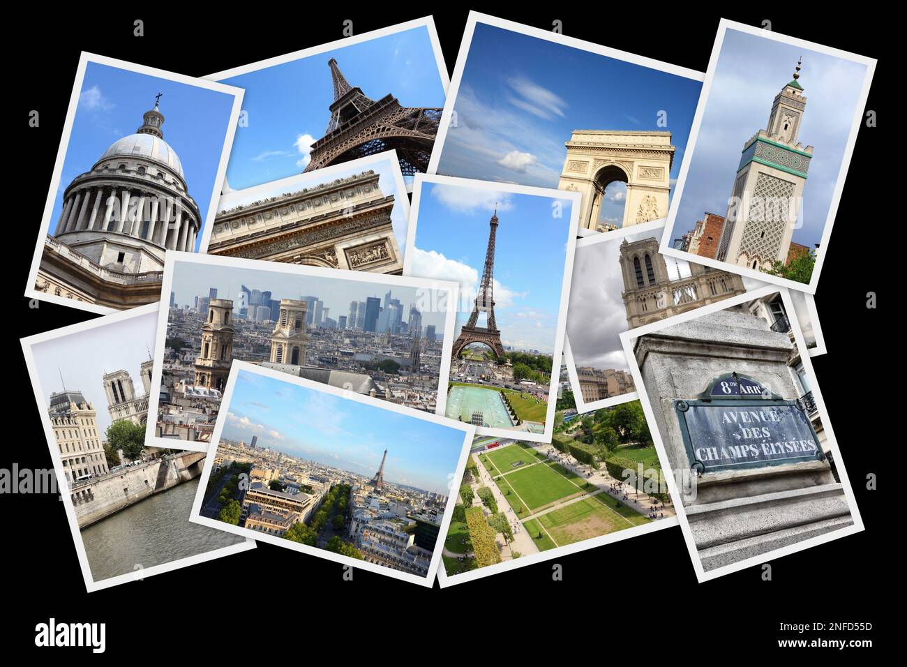 Paris postcards collage - France capital city landmark postcard ...