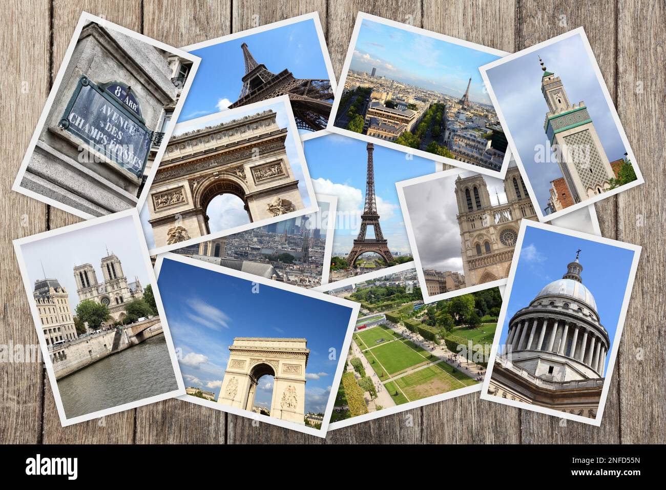 Paris photos collage - France capital city landmark postcard collection ...