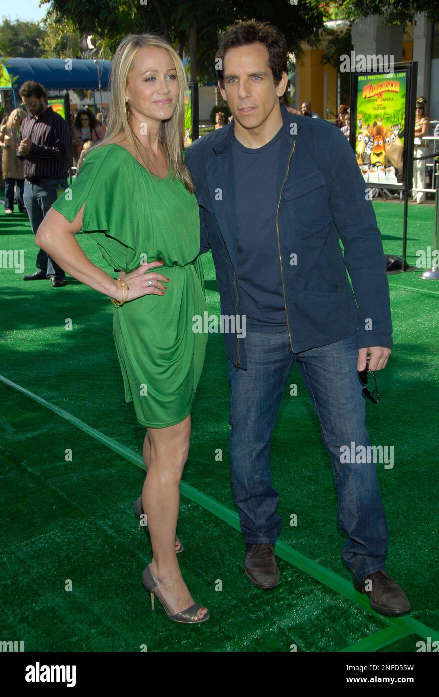 Actress Christine Taylor, left, and husband, Ben Stiller pose on the ...