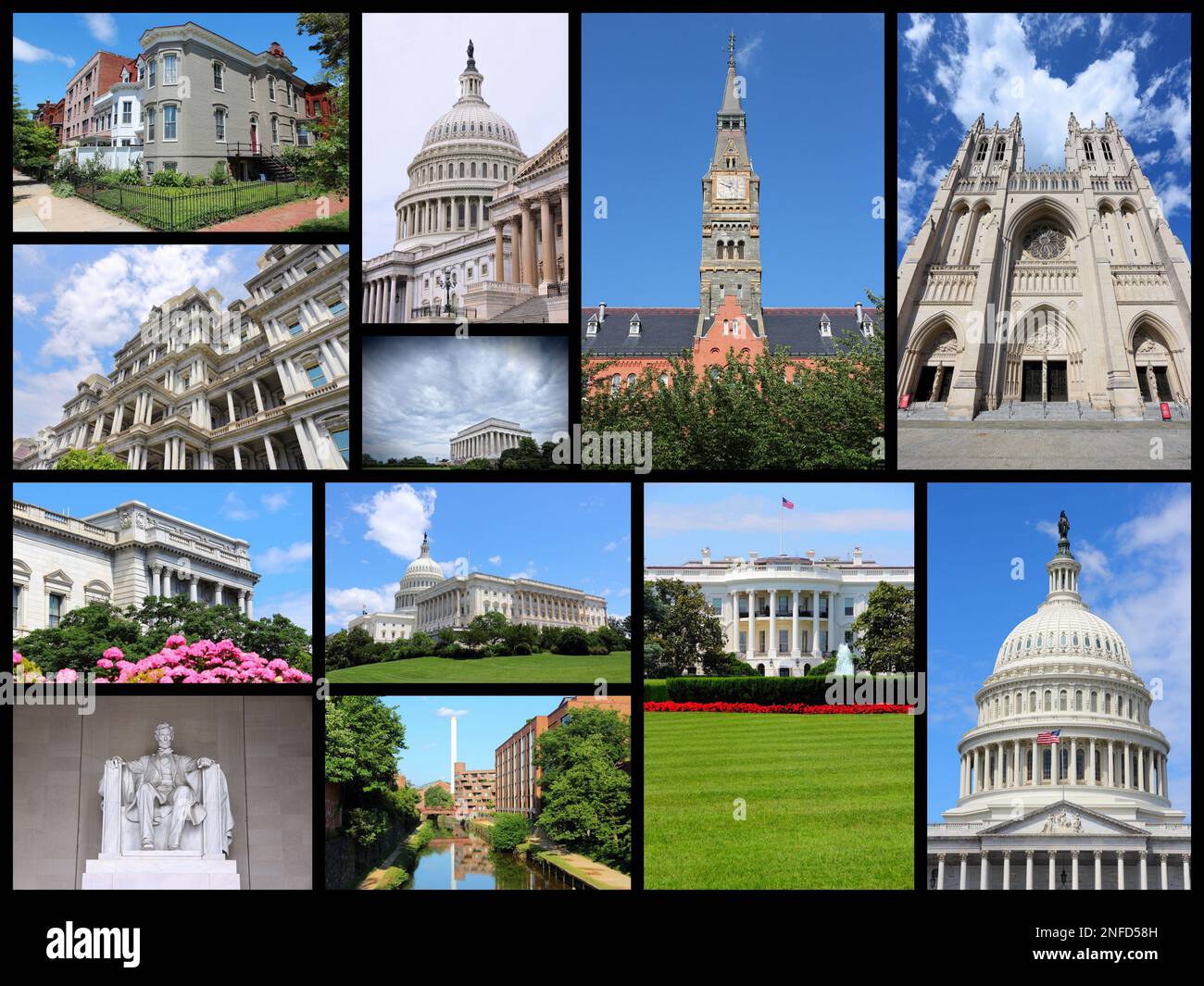 Washington Dc Con Collage De La Bandera Estadounidense Bandera De