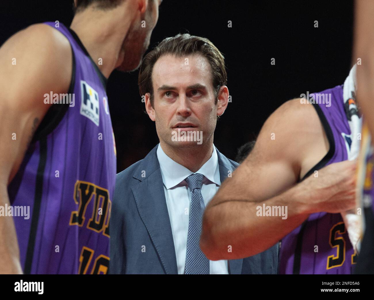 Kings coach Chase Buford during a time out in the NBL Playoffs Game 2 ...