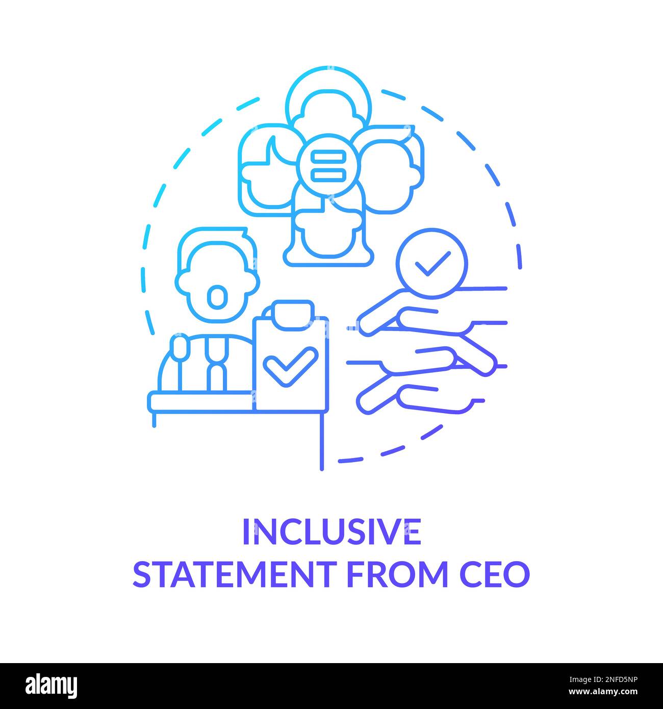 Inclusive statement from CEO blue gradient concept icon Stock Vector Image & Art - Alamy