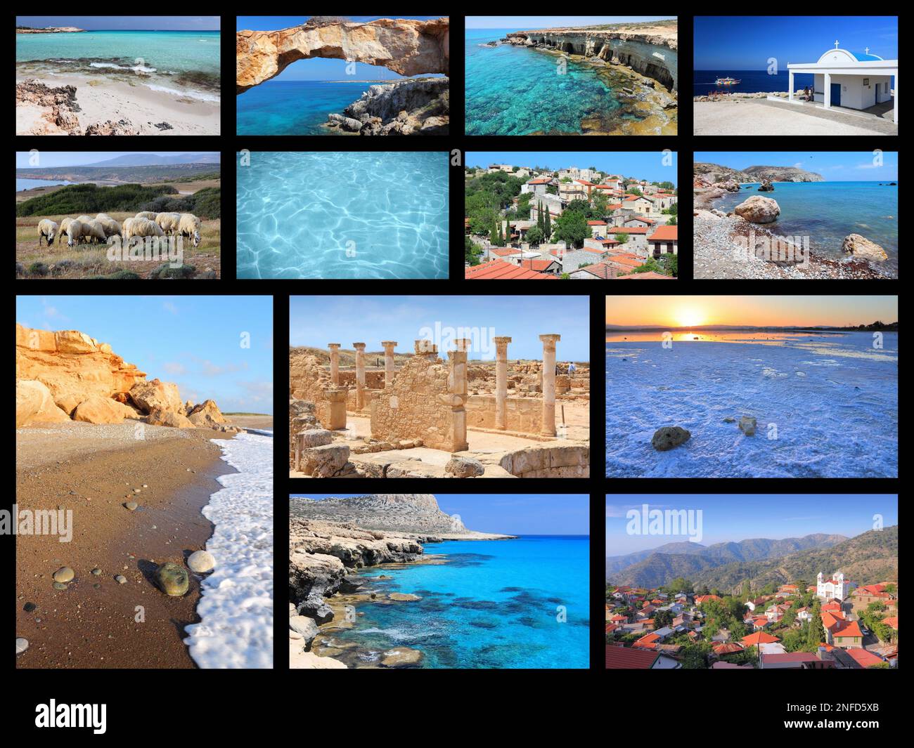 Cyprus travel photo collage - images collection with monuments, Kavo ...