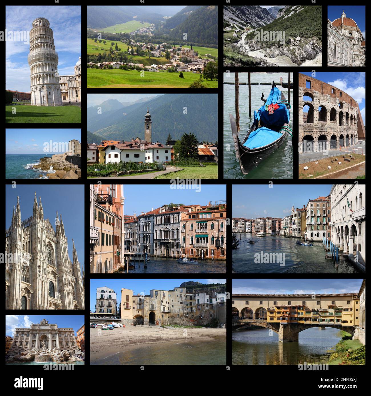 Italy tourism attractions - travel photo collage with Rome, Venice ...