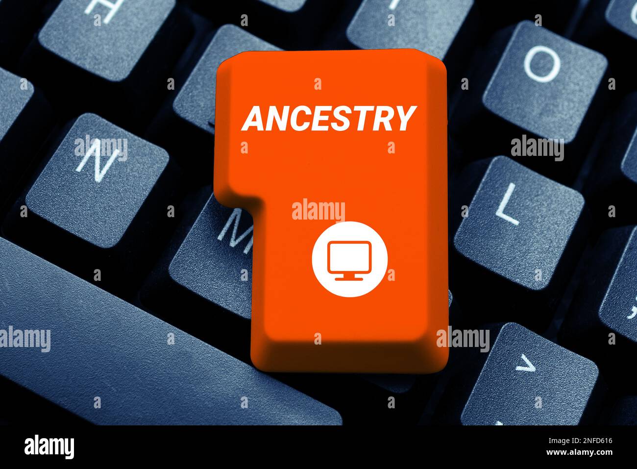 Hand writing sign Ancestry, Concept meaning the history or ...