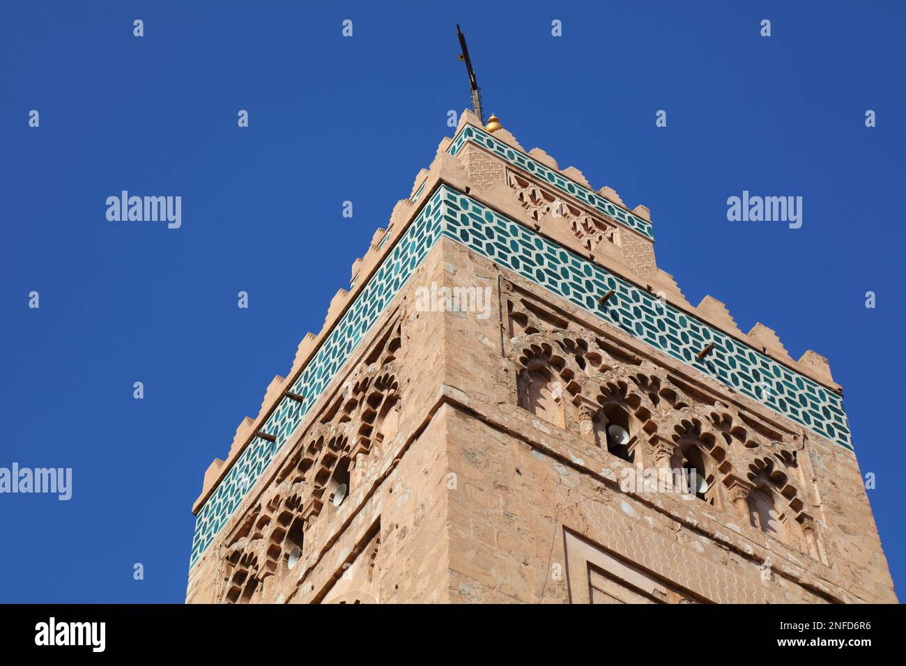Marrakech city landmark in Morocco. Koutoubia Mosque minaret tower ...