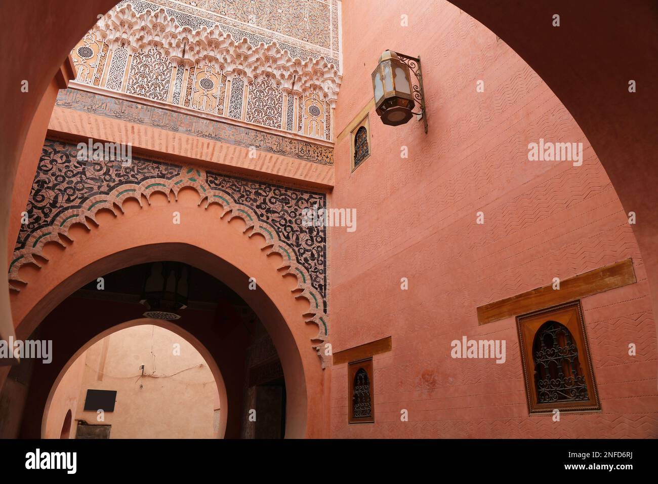 Medina (Old Town) of Marrakesh, Morocco. Details of historic Ben ...