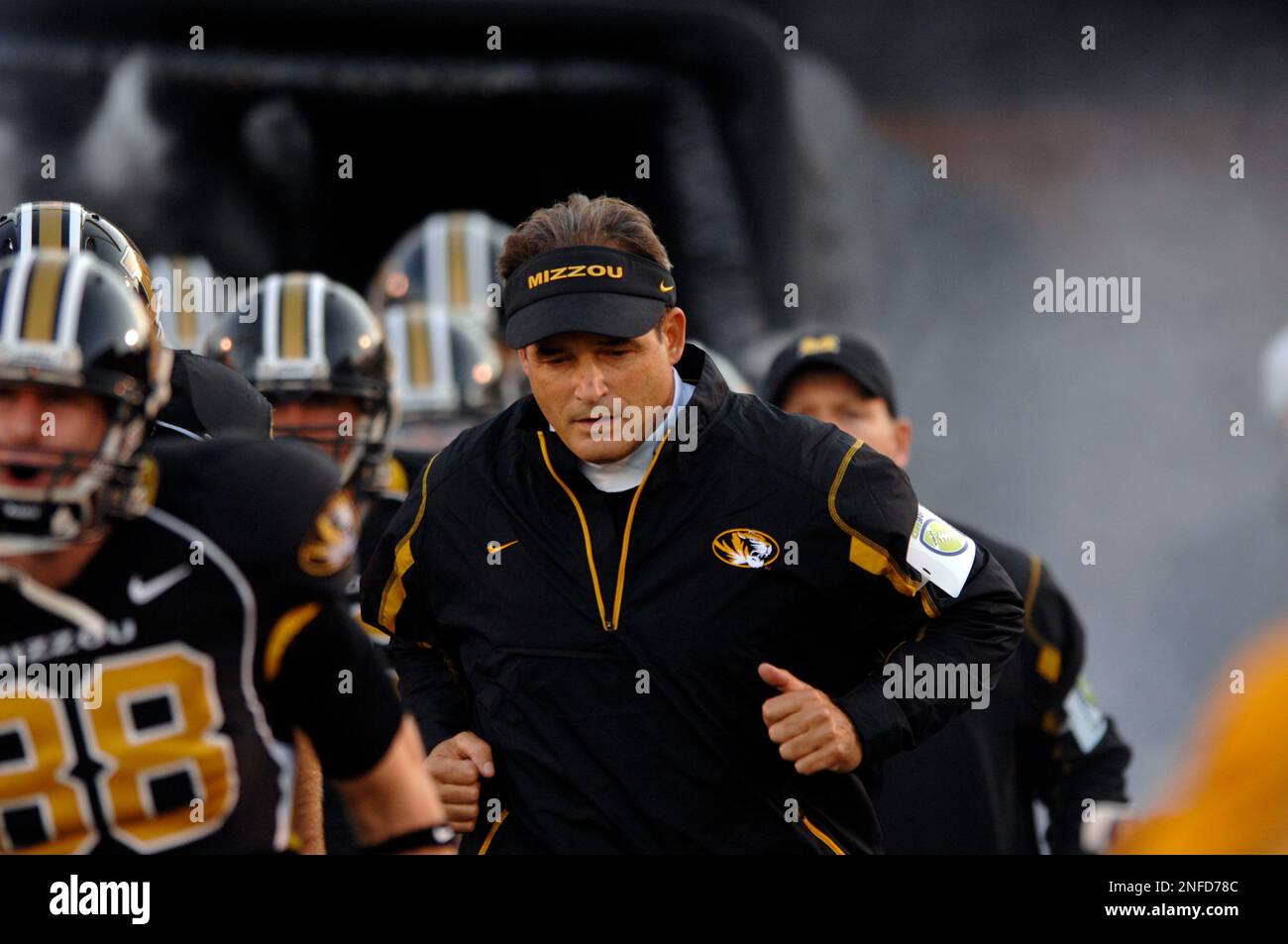 Missouri head football coach Gary Pinkel is seen as he and his team is ...