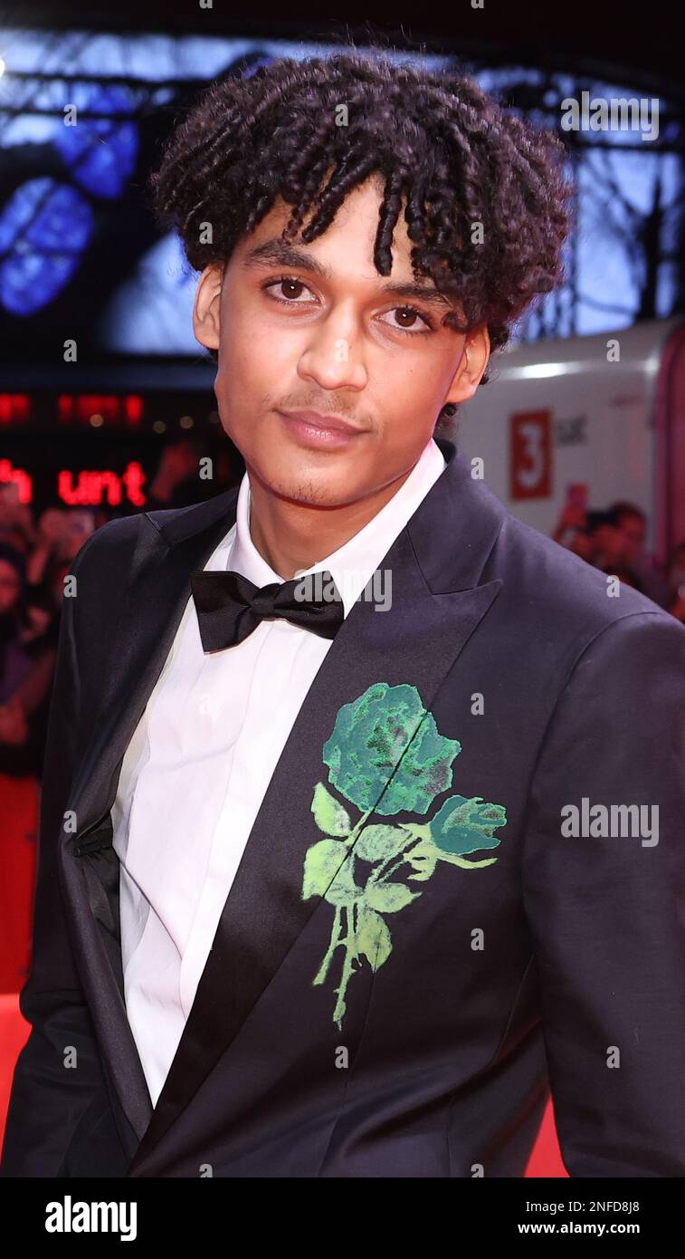 Berlin, Germany. 17th Feb, 2023. The actress Evan Ellison comes to the opening of the Berlinale ...