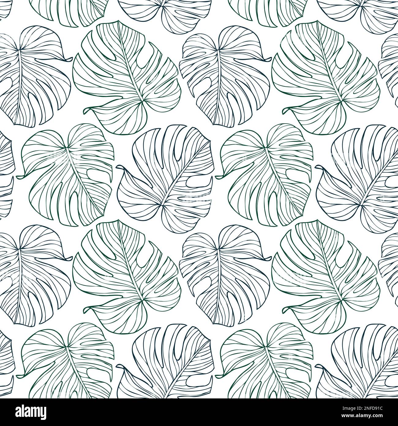 Monstera leaves seamless pattern for textile or wallpapers. Vector ...