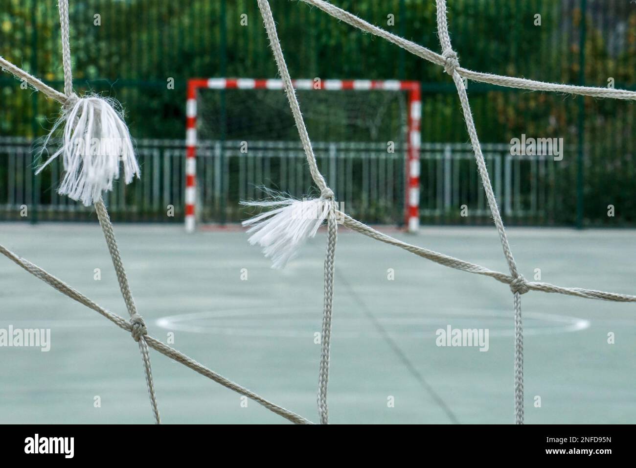 old soccer goal sports equipment Stock Photo - Alamy
