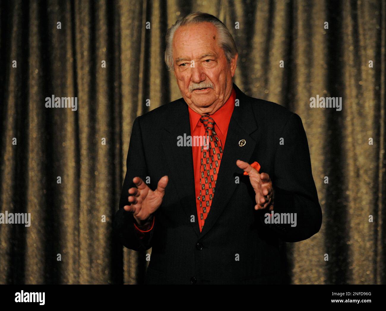 Magic Castle co-founder Milt Larsen introduces a magic show at a ...