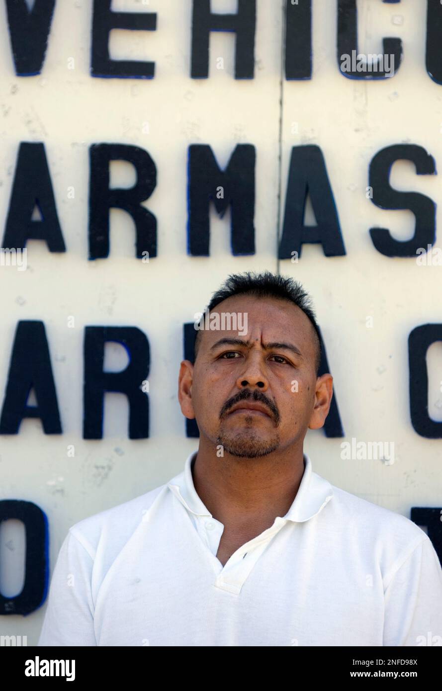 Ricardo Estrada Perez, known as "El Pollo," is presented to the press ...