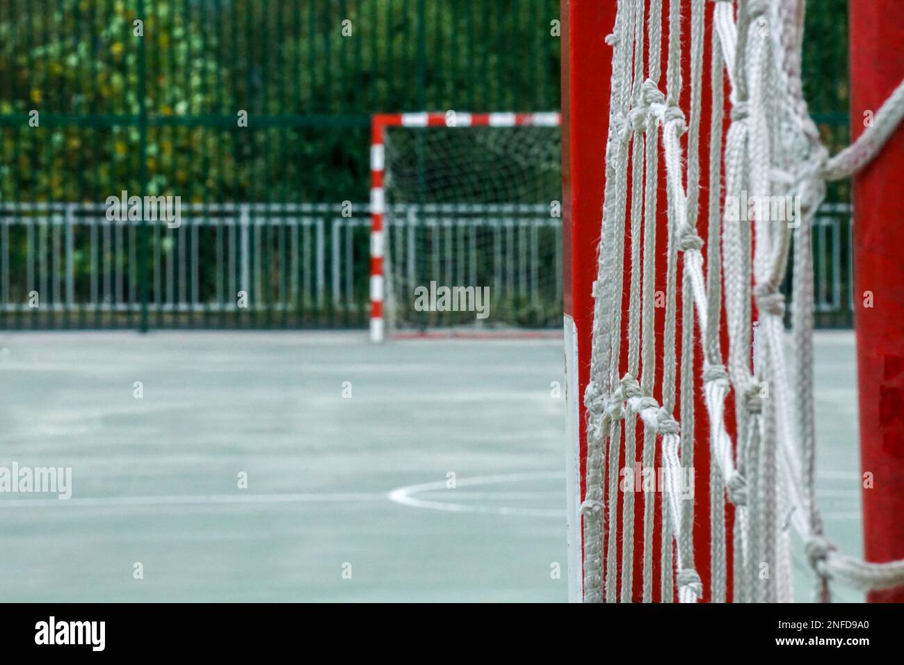 old soccer goal sports equipment Stock Photo - Alamy