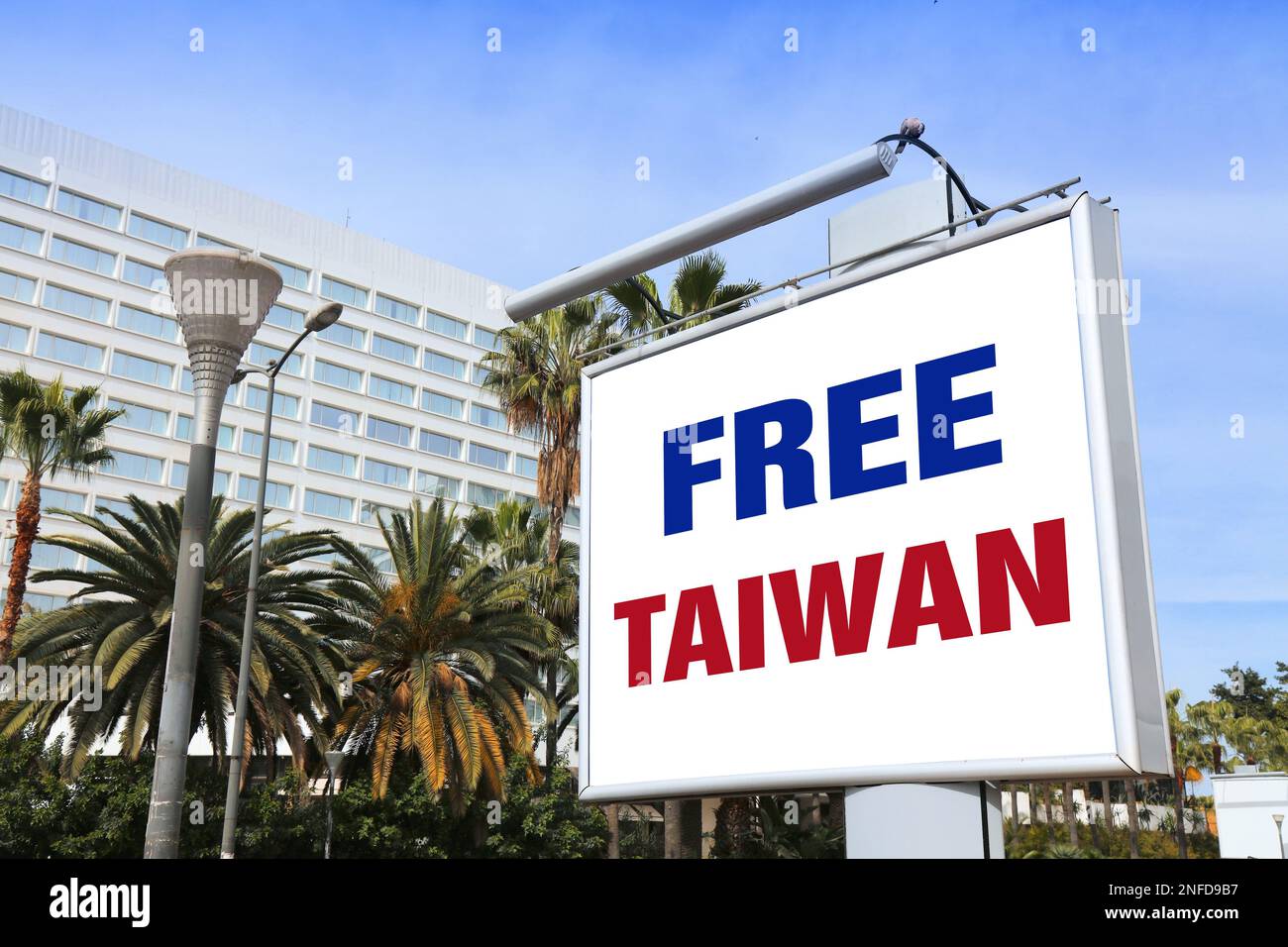 Free Taiwan billboard sign. Taiwan freedom message city poster Stock ...