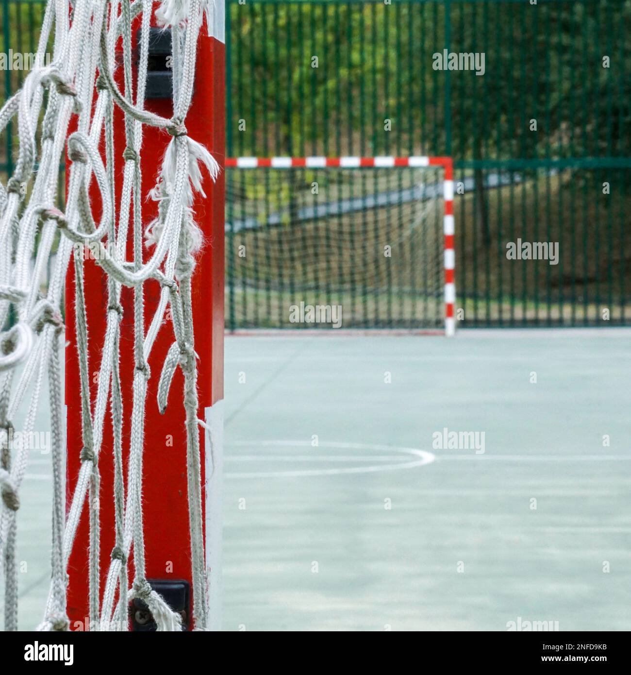 old soccer goal sports equipment Stock Photo - Alamy
