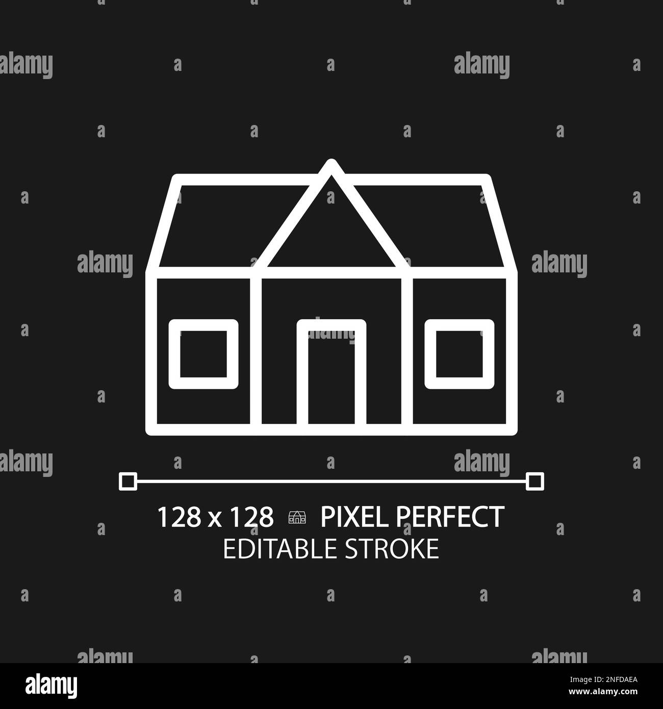 Cottage pixel perfect white linear icon for dark theme Stock Vector ...