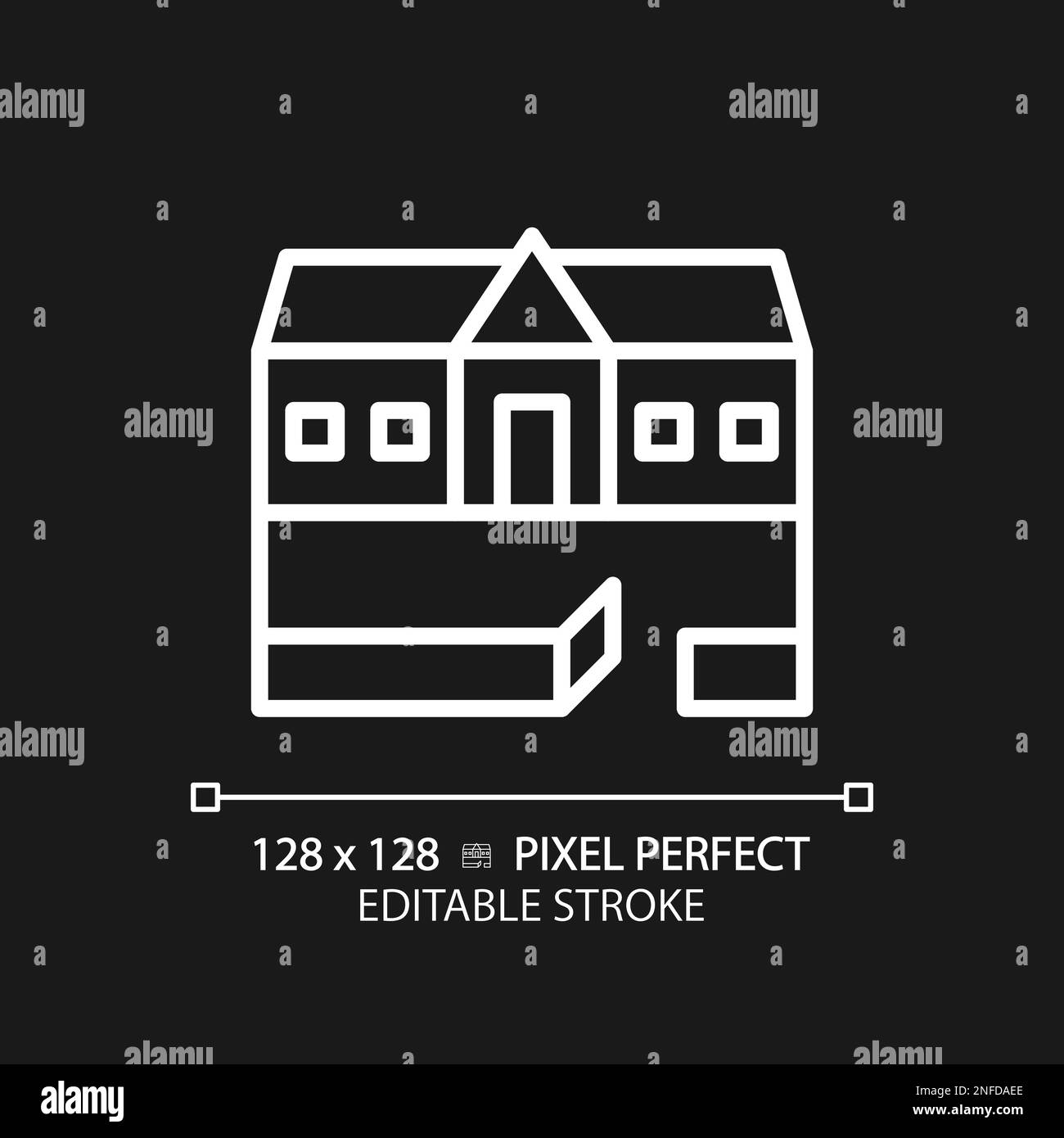 Ranch house pixel perfect white linear icon for dark theme Stock Vector ... Ranch house pixel perfect white linear icon for dark theme Stock Vector ...