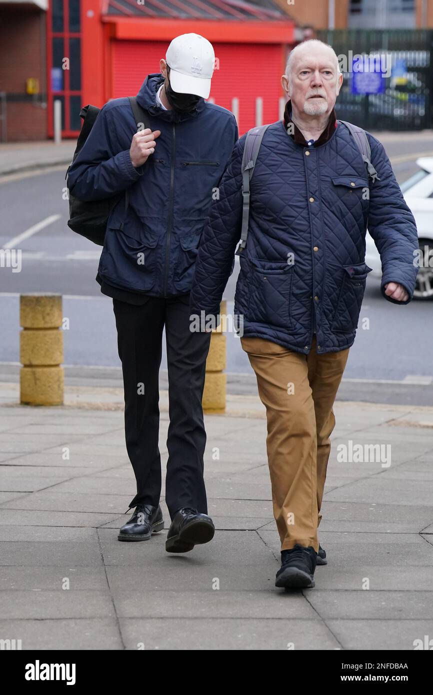 Joseph Watts (left) arrives at Uxbridge Magistrates' Court, west London ...