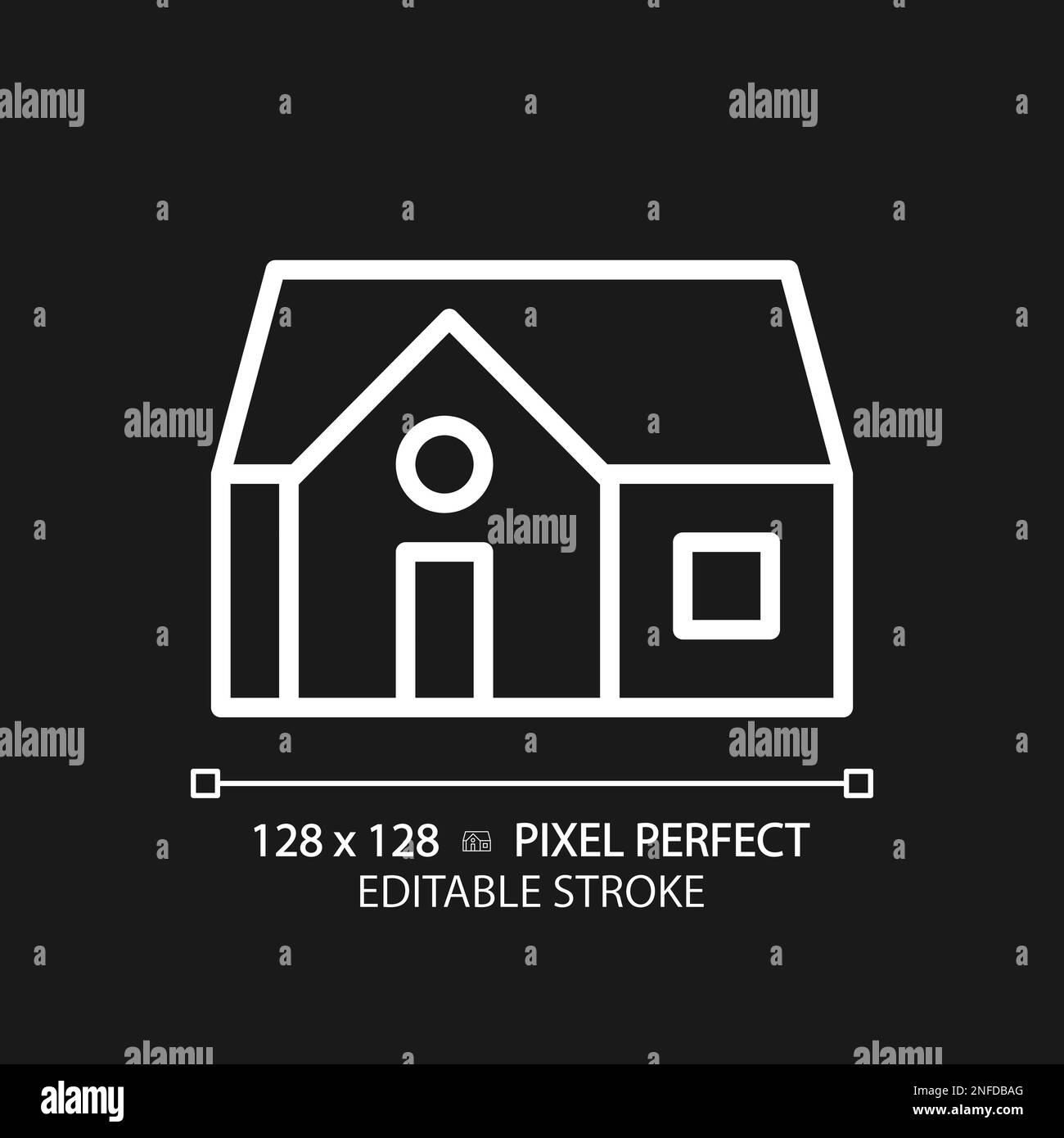 Single story house pixel perfect white linear icon for dark theme Stock ... Single story house pixel perfect white linear icon for dark theme Stock ...