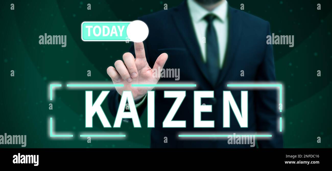 Writing displaying text Kaizen, Internet Concept a Japanese business ...