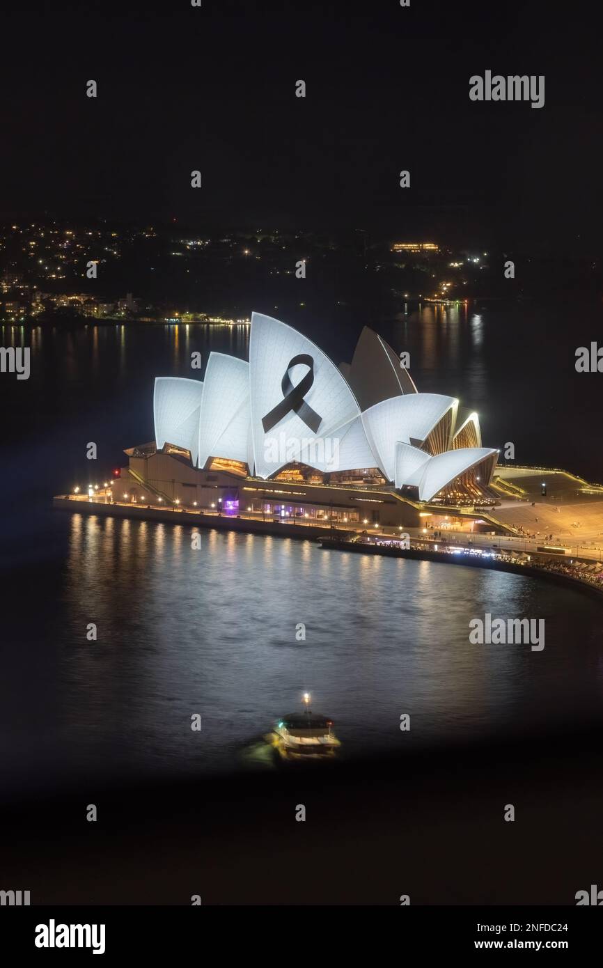 Sydney, Australia - 9 Feb 2023: The sails of the Sydney Opera House are ...
