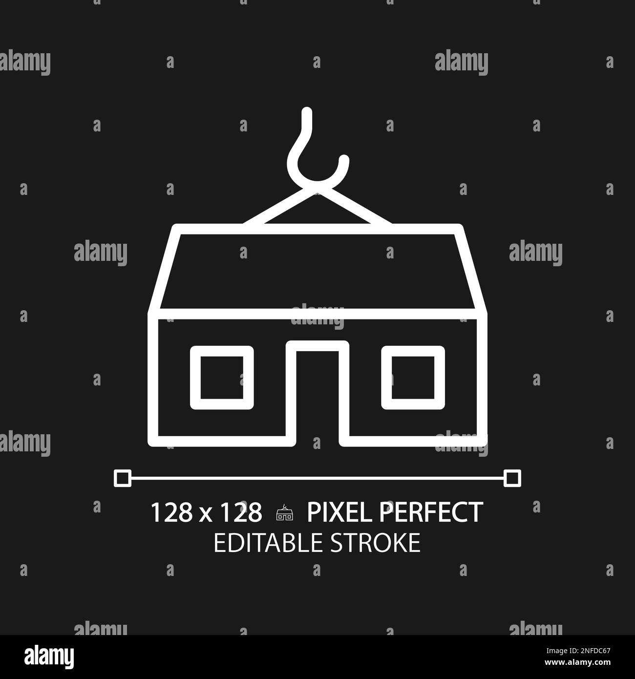 Modular home pixel perfect white linear icon for dark theme Stock ...