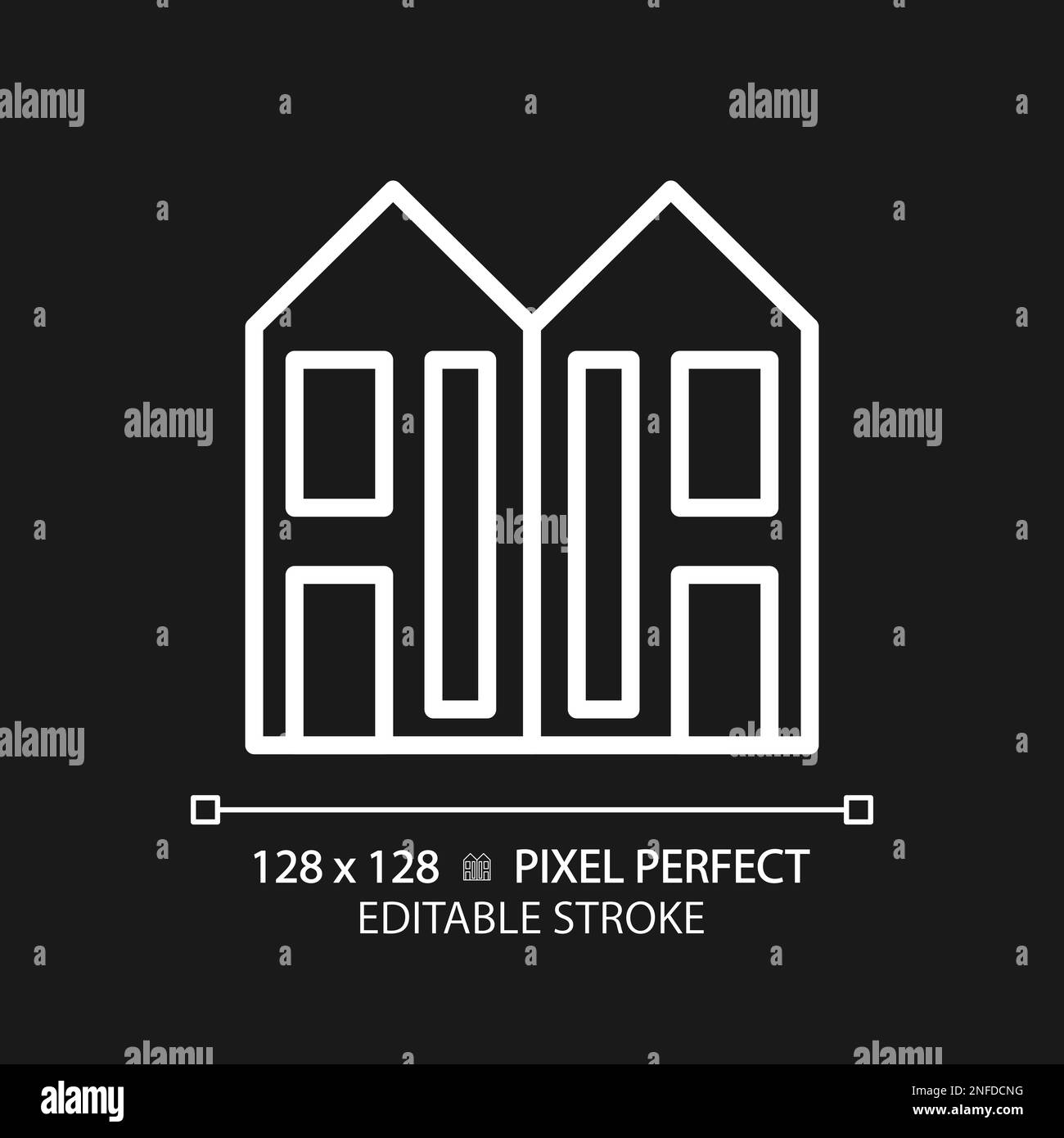 Duplex pixel perfect white linear icon for dark theme Stock Vector ... Duplex pixel perfect white linear icon for dark theme Stock Vector ...