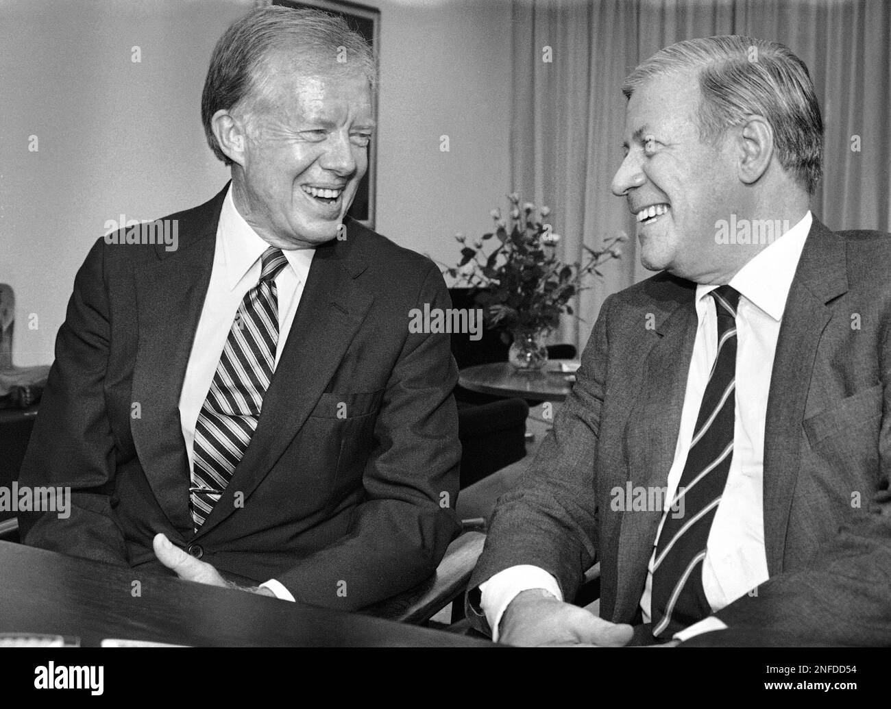 Former U.S. President Jimmy Carte, left, and former West German ...